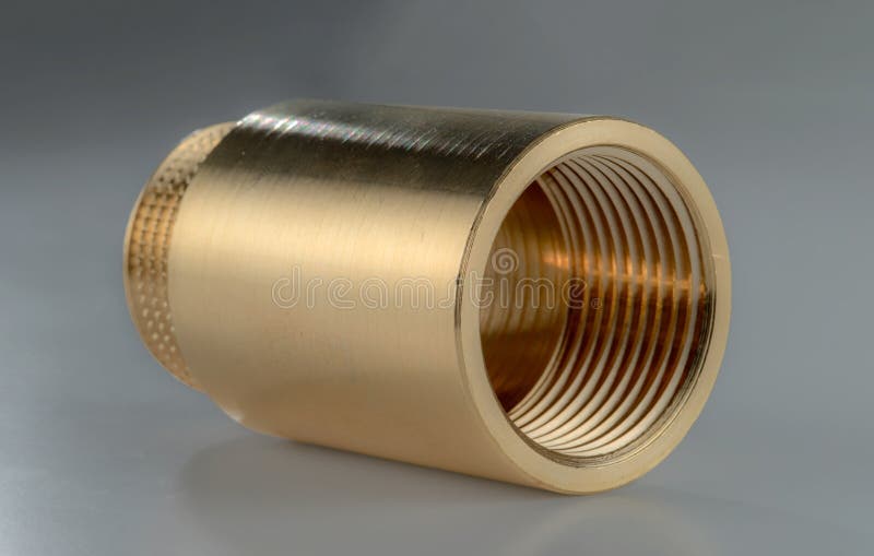 Brass Regular Coupling with Internal and External Thread Stock Image ...