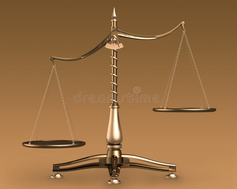 Brass Scales 3D Concept Isolated on White Stock Illustration ...