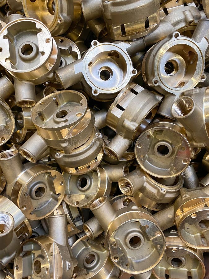 Brass Scrap in a Recycling Centre, Rejects from Manufacturing Process ...