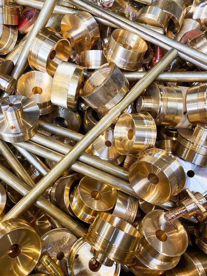 Brass Scrap Waste from Manufacturing Process, Portrait View Stock Image ...