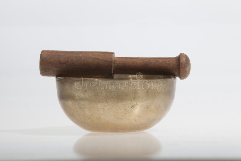 Singing Bowl on White Background Stock Image - Image of healthy ...