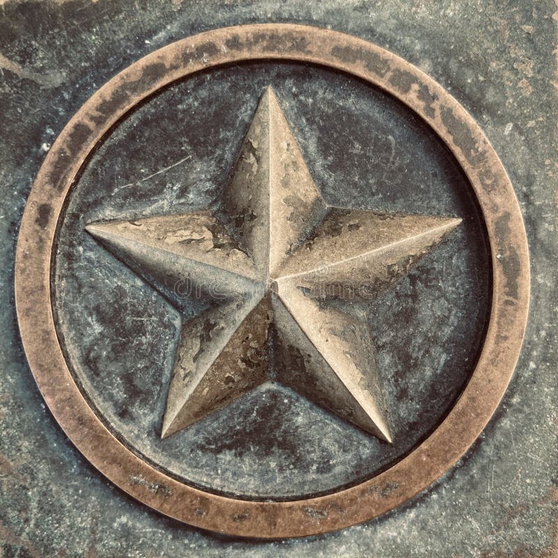 Brass star stock photo. Image of fence, simbol, star - 216413712