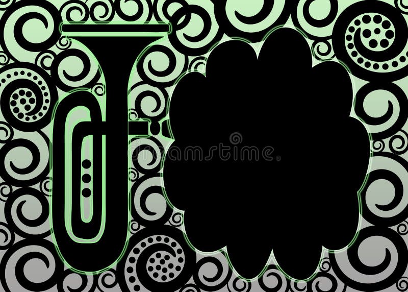 Brass Trumpet Poster Border Stock Illustration - Illustration of blank ...