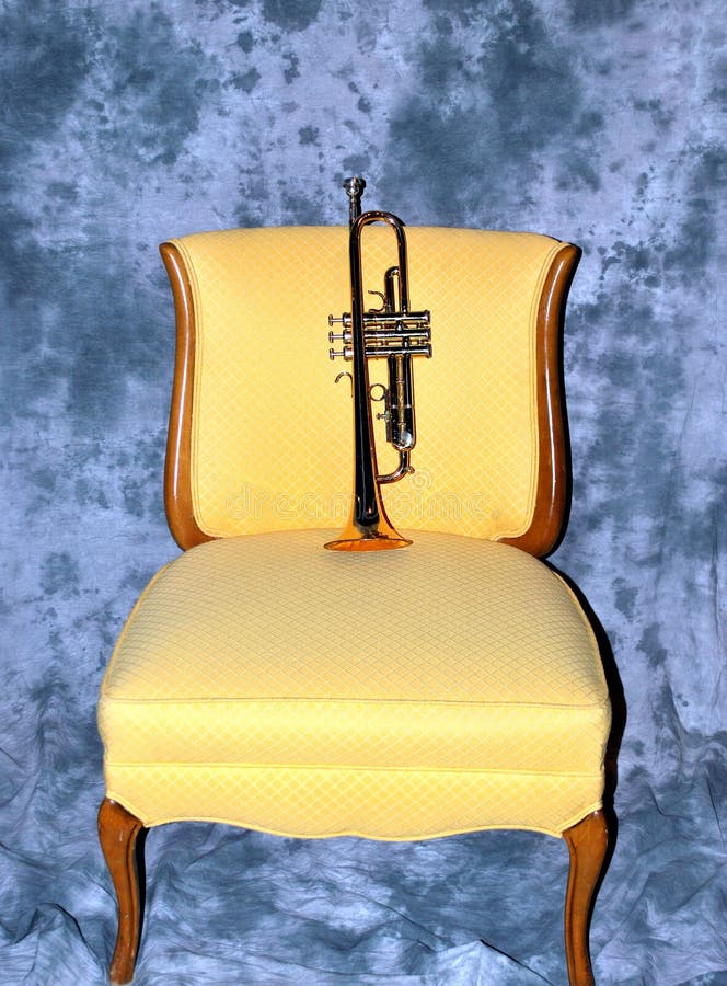 Brass trumpet. stock image. Image of chair, melody, isolated - 36697149