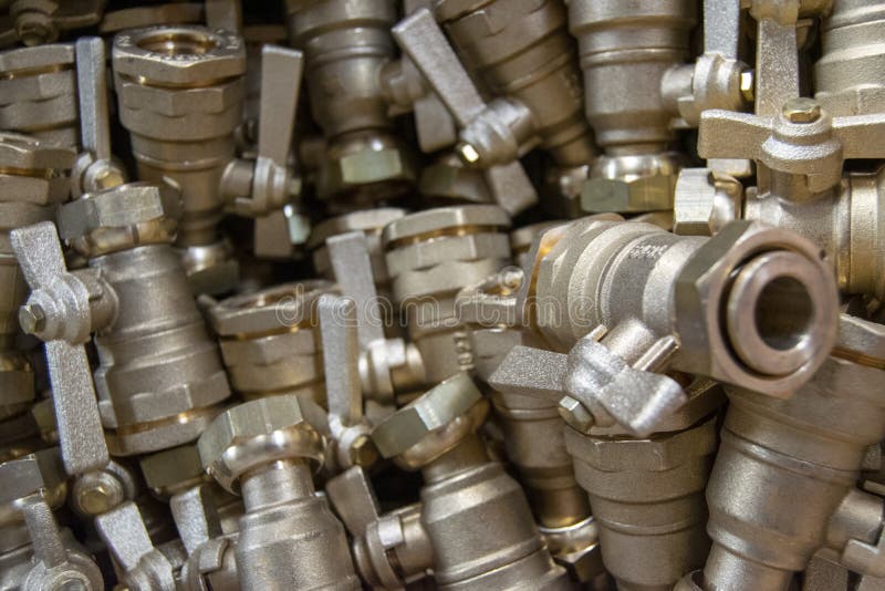 Brass valves stock photo. Image of weld, install, water - 228593532