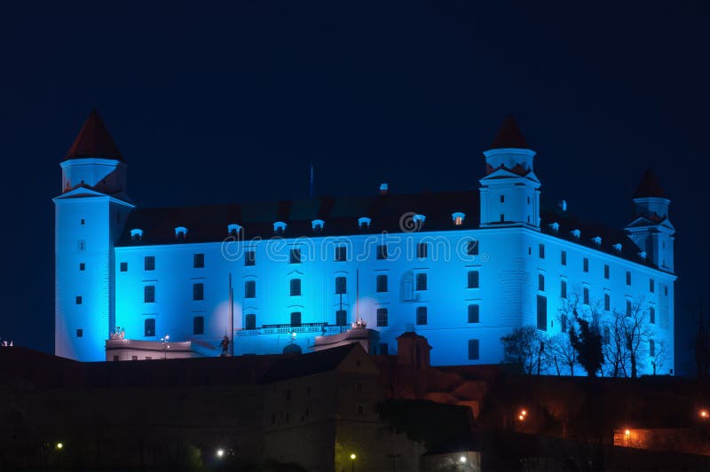 Bratislava blue castle stock image. Image of tourism - 19187109