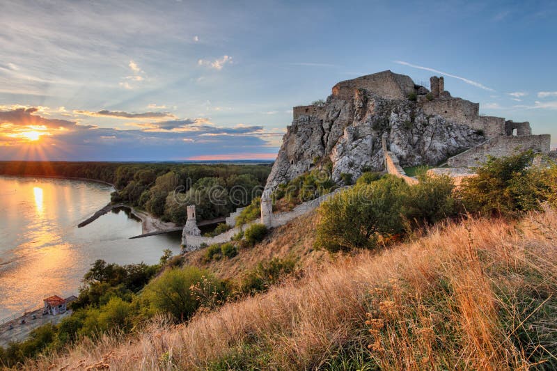 Bratislava, Devin Castle, Slovakia Stock Image - Image of clouds ...