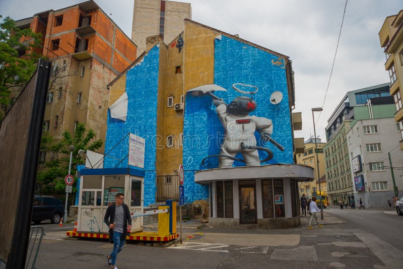 Bratislava, Slovakia. Graffiti Editorial Image - Image of landscape ...