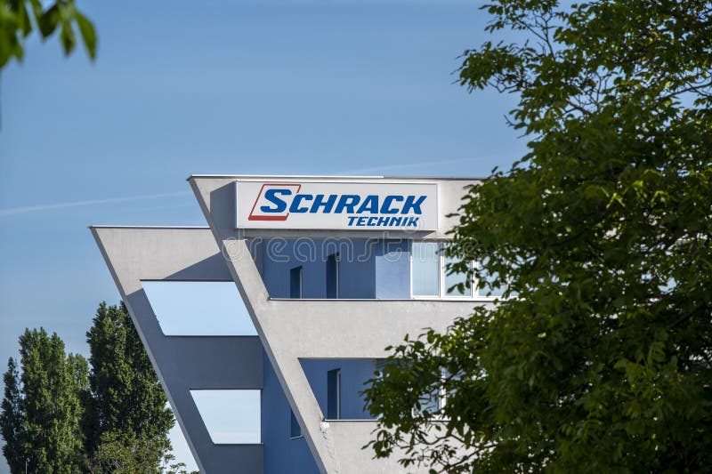 Schrack Technik Logo on the Office Building. Schrack Technik is a ...