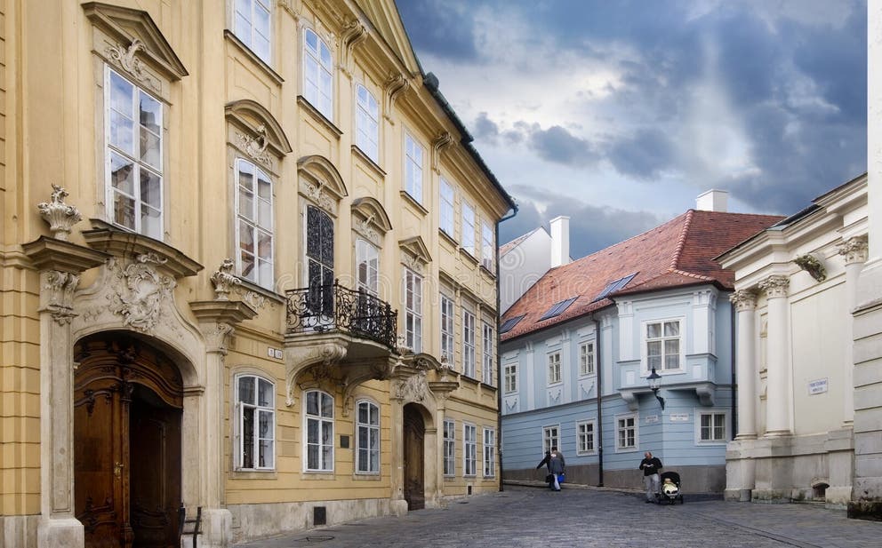 Bratislava street editorial image. Image of historic, architecture ...