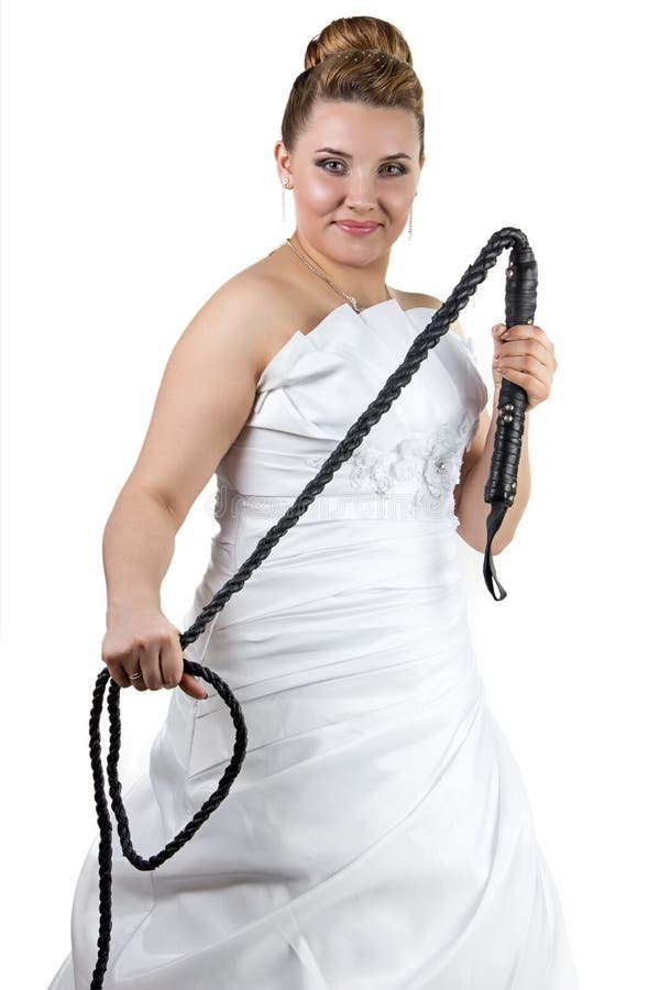 Frau mit Peitsche stockbild. Bild von haar, angriff, kleid - 64165235