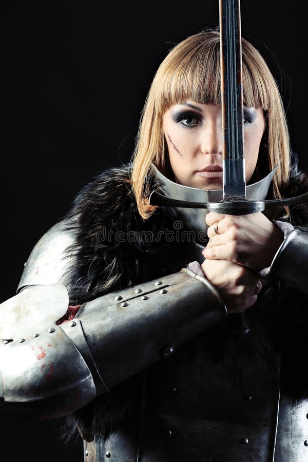 Female Warrior Medieval Fantasy Knight Stock Image - Image of chain ...