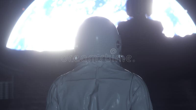 Brave Astronaut at the Spacewalk on the Moon. 3d Rendering Stock ...