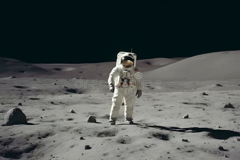 Brave Astronaut at the Spacewalk on the Moon. Neural Network AI ...