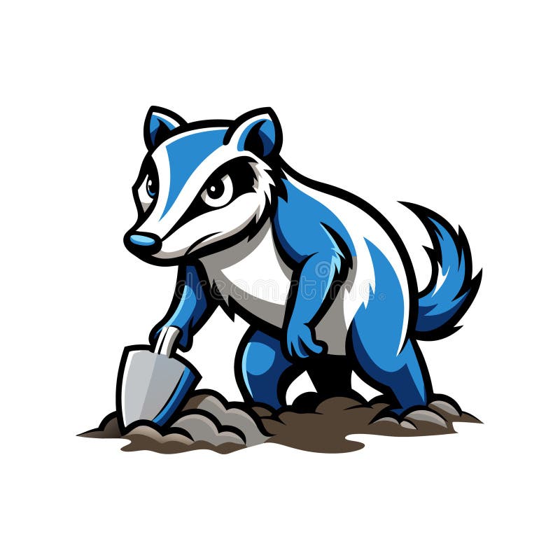 Energetic Digging with Brave Badger Tusks Stock Vector - Illustration ...