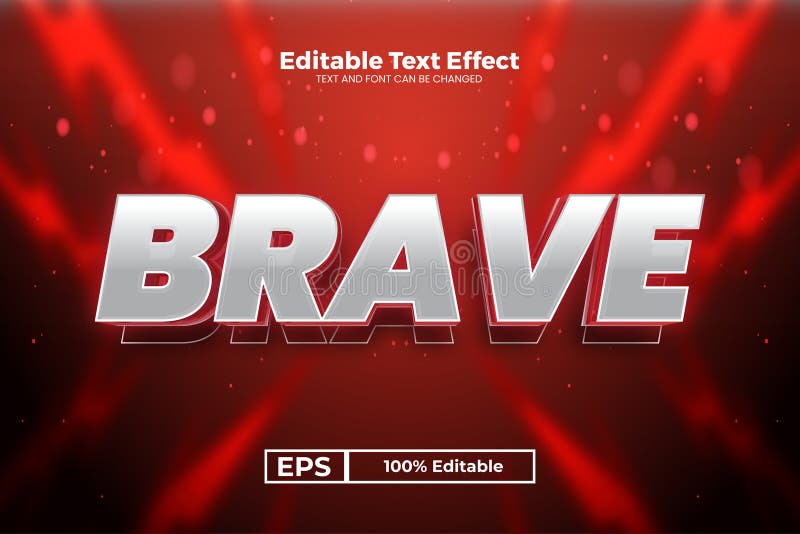 Brave Editable Text Effect in Modern Trend Style Stock Vector ...