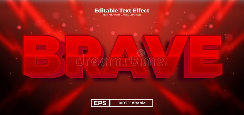 Brave Editable Text Effect in Modern Trend Style Stock Vector ...