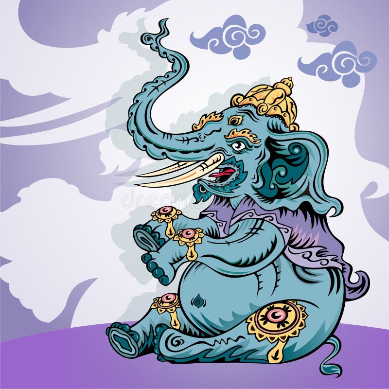 A brave elephant king stock vector. Illustration of elephant - 9923838