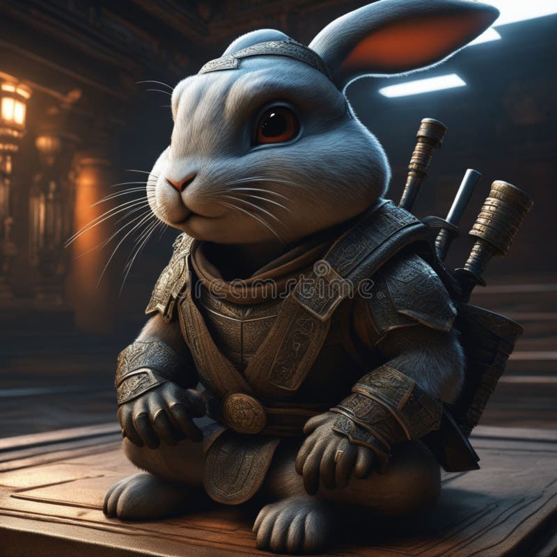 Ninja Rabbit Ai Generated Image Stock Illustration - Illustration of ...