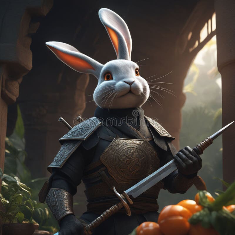 Ninja Rabbit Ai Generated Image Stock Illustration - Illustration of ...