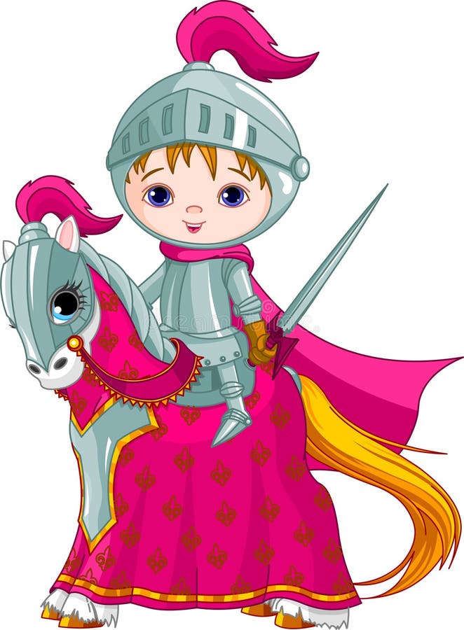 The Brave Knight on the Horse Stock Vector - Illustration of mighty ...