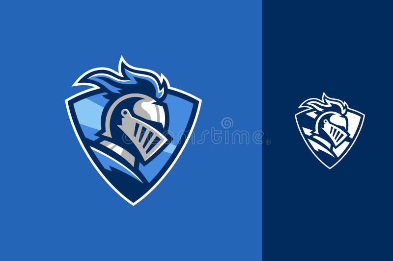 Knight Warrior Side View on Shield Logo Design Stock Vector ...