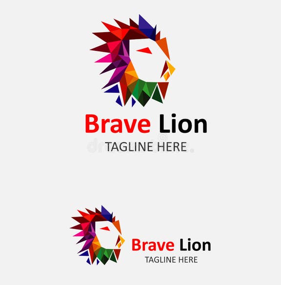 Brave Lion King Logo stock vector. Illustration of concept - 92441757