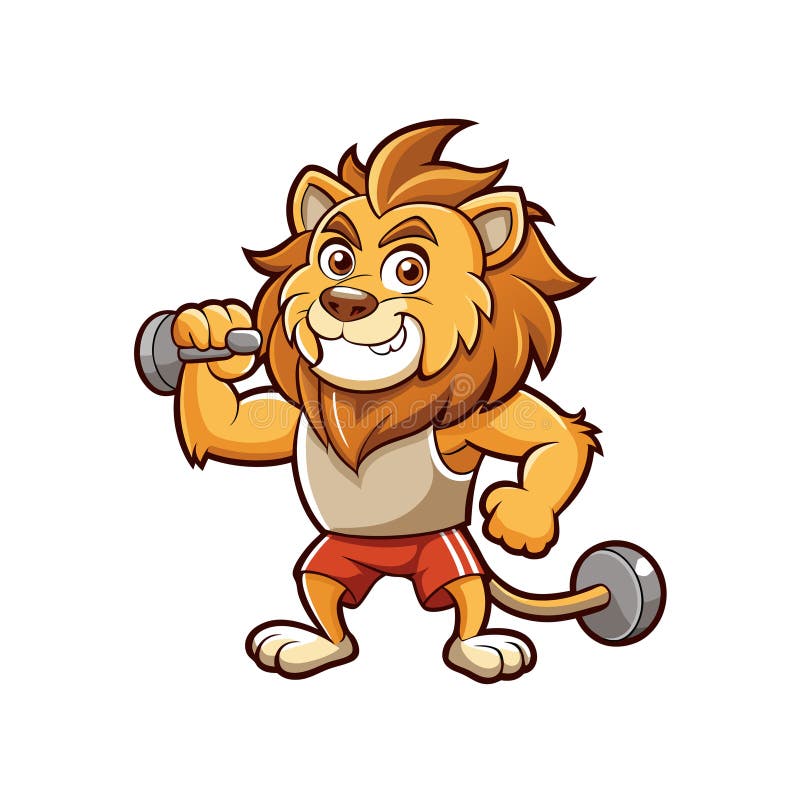 Brave Lion on a Lively Exercise Adventure Stock Photo - Illustration of ...