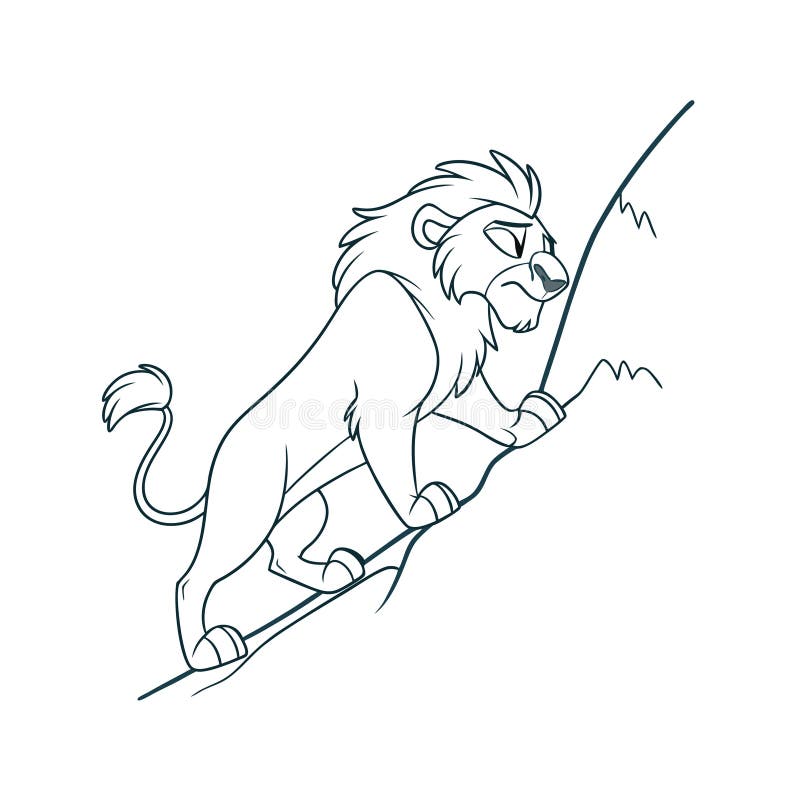 Brave Lion Mountaineering Illustration for Fun Designs Stock ...