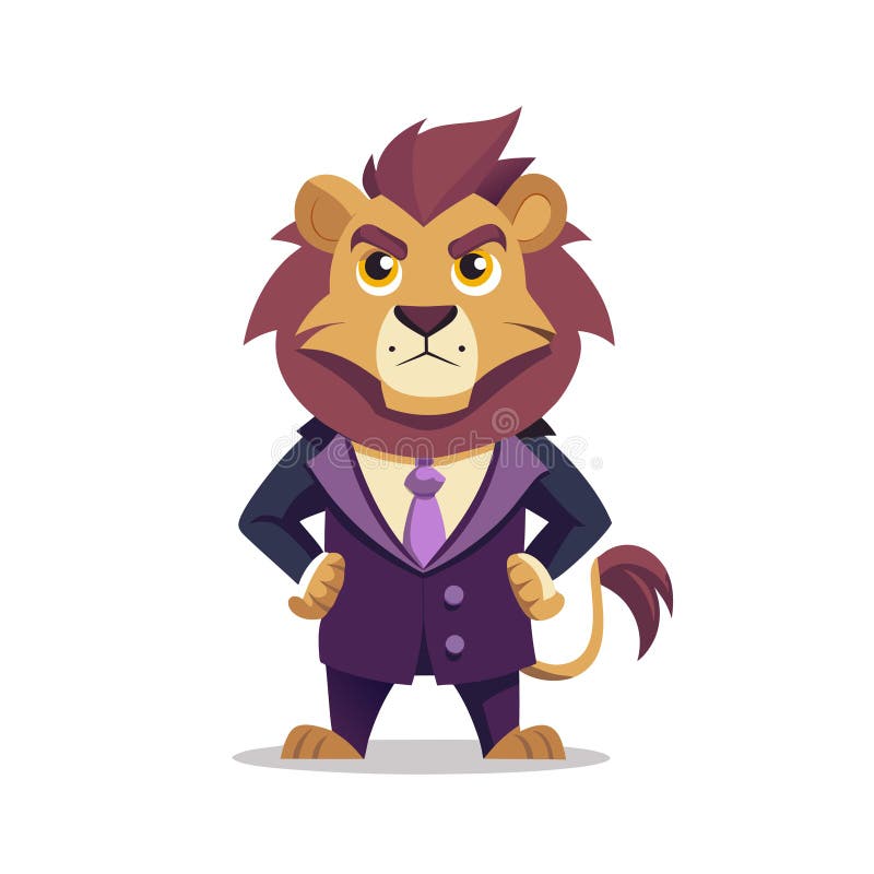 Brave Lion Vlogging in Inactivity Illustration Stock Image ...