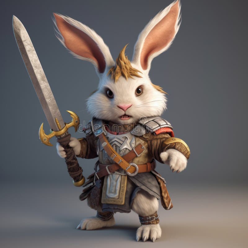A Brave Rabbit Warrior. Created by Generative Artificial Intelligence ...