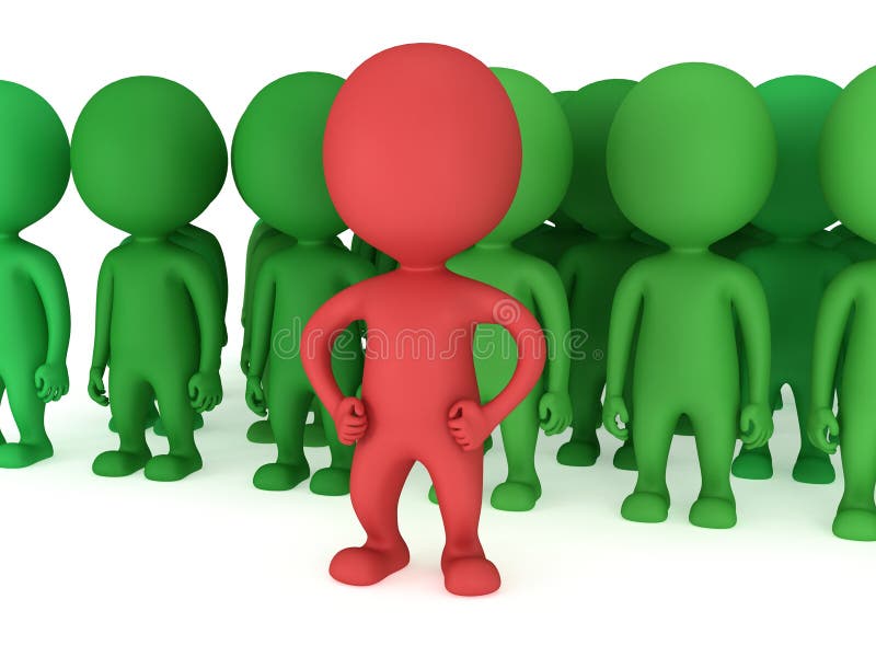 Brave Red Leader before a Crowd Stock Illustration - Illustration of ...