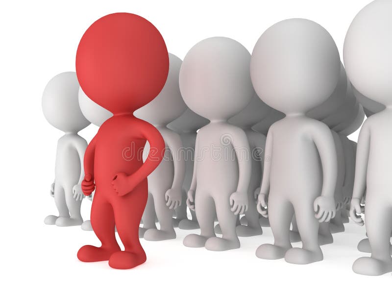 Brave Red Leader before a Crowd Stock Illustration - Illustration of ...