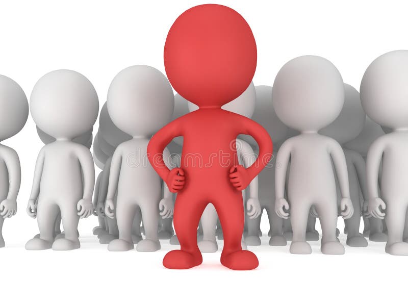 Brave Red Leader before a Crowd Stock Illustration - Illustration of ...