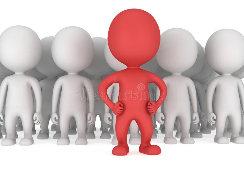 Brave Red Leader before a Crowd Stock Illustration - Illustration of ...