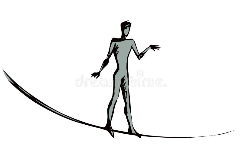 Silhouette Man Walking Tightrope Stock Illustrations – 108 Silhouette ...