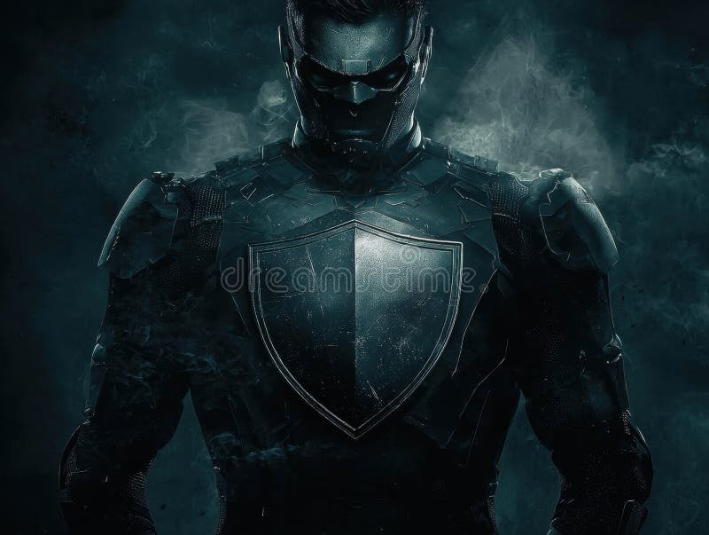 A Brave Sentinel in Armor Guarding Data Under Mysterious Darkness for ...