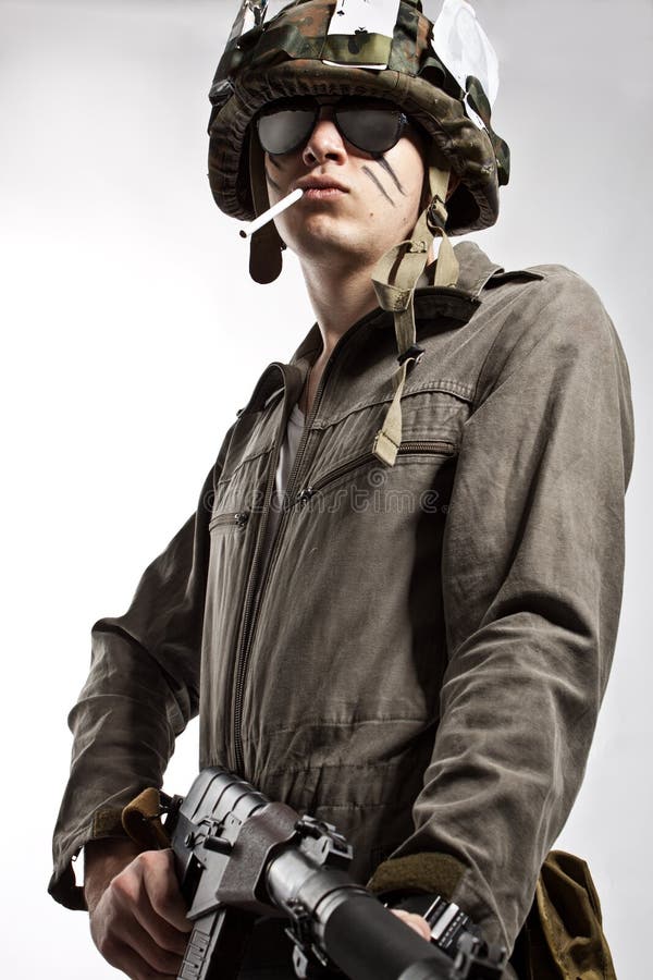 Brave soldier stock photo. Image of danger, force, courage - 74936710