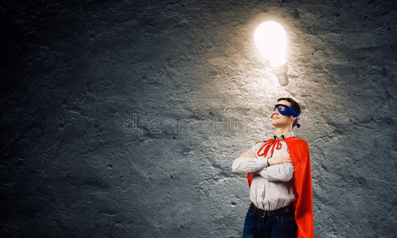 Brave superhero stock image. Image of person, bulb, concept - 42881083