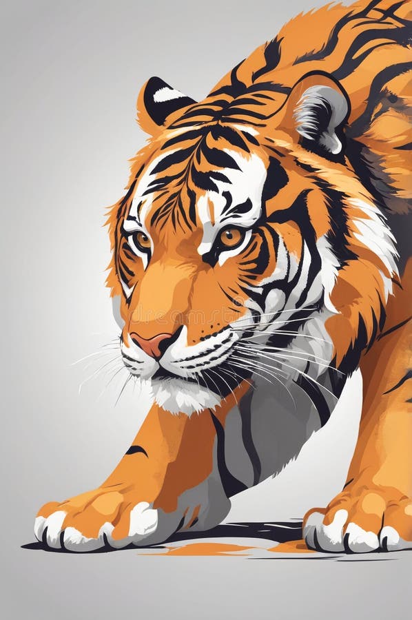 Brave tiger illustration stock image. Image of wildlife - 346722539