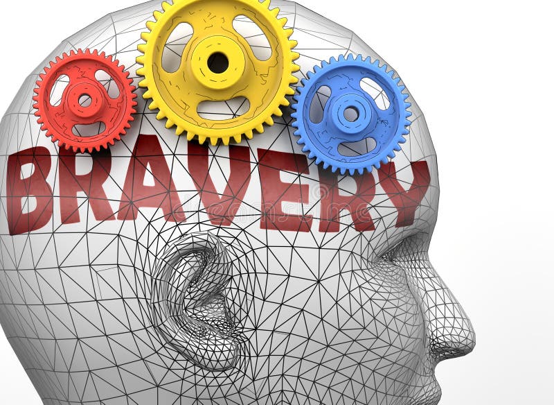Bravery and Human Mind - Pictured As Word Bravery Inside a Head To ...