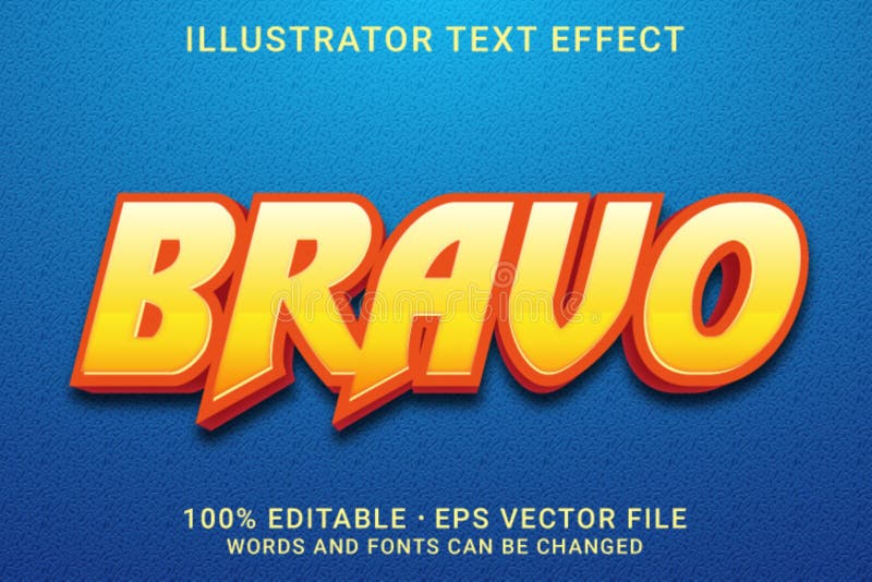 BRAVO 3d -Editable Text Effect Stock Vector - Illustration of headline ...