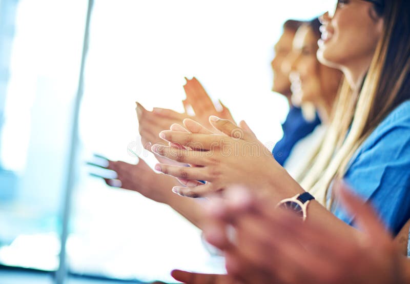 Bravo Great Work. a Group of Unrecognizable Businesspeople Applauding ...