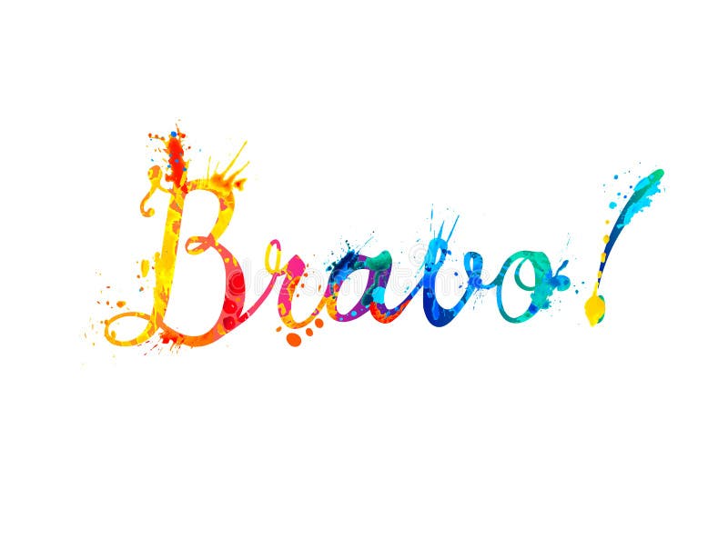 Bravo. Word of Calligrapic Letters Stock Vector - Illustration of ...