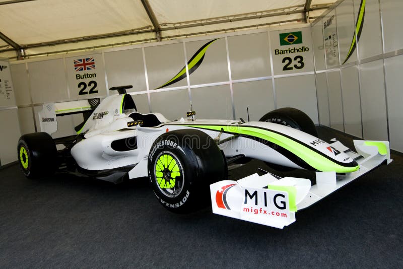 Brawn gp f1 racing car editorial stock image. Image of fibre - 10108614