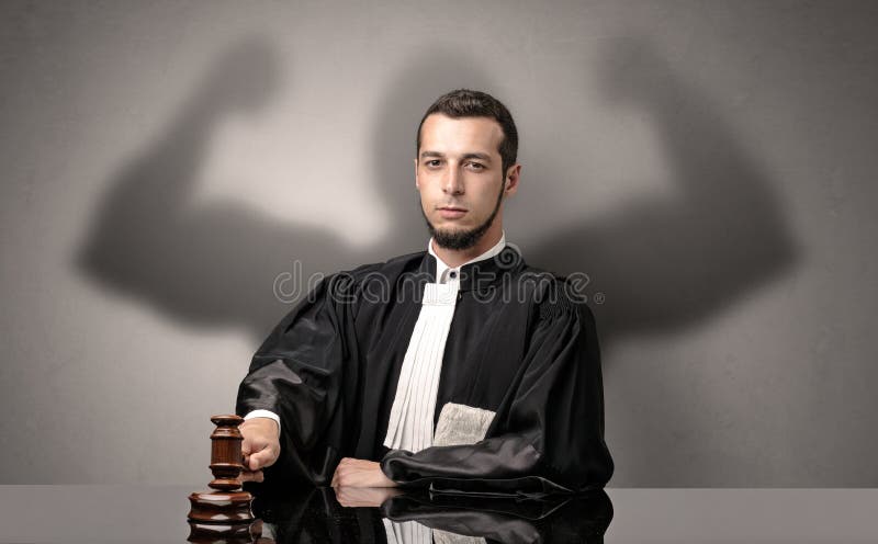 Brawny Judge Making Decision Stock Image - Image of hand, profession ...