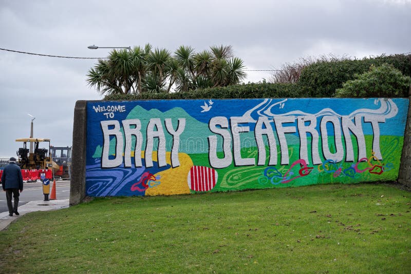Welcome To Bray Seafront Mural. Editorial Photo - Image of public ...
