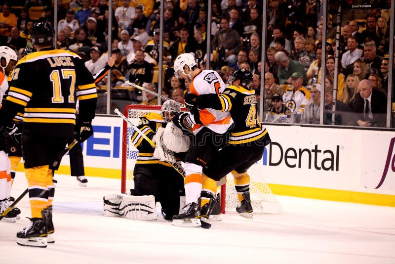 Braydon Coburn and Tim Thomas Editorial Stock Photo - Image of save ...