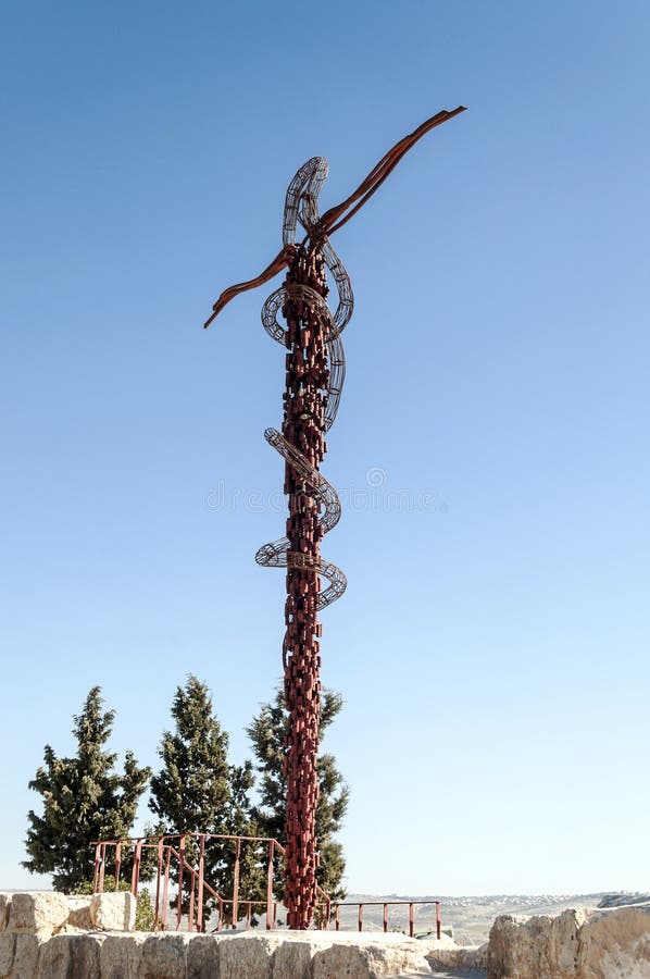 The Brazen Serpent at Mount Nebo Stock Image - Image of destination ...
