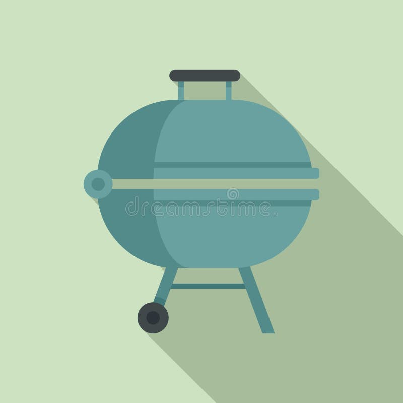 Brazier Bbq Icon, Flat Style Stock Vector - Illustration of grilling ...